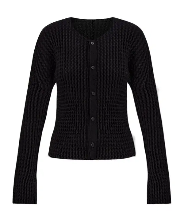 Issey Miyake Pleated Cardigan - Black