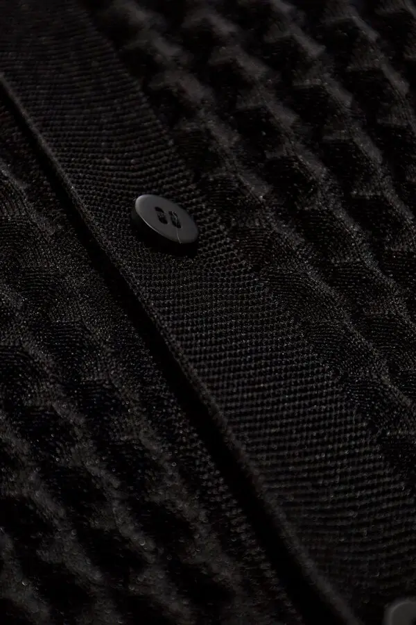 Issey Miyake Pleated Cardigan - Black