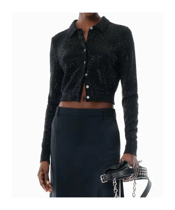 Alexander Wang Crystal-embellished Cardigan - Black