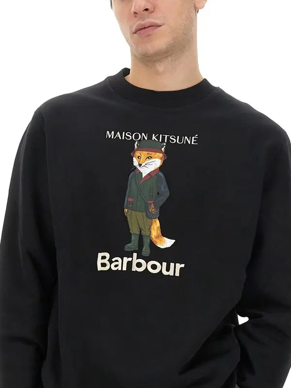 Maison Kitsuné Round Neck Long Sleeve Sweater
