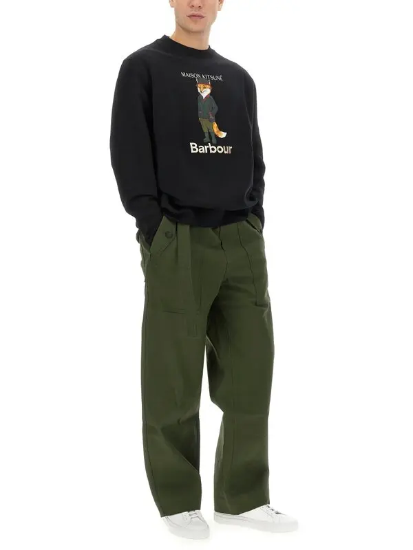 Maison Kitsuné Round Neck Long Sleeve Sweater