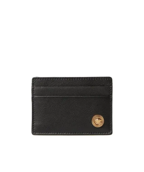 Versace Medusa Logo Detailed Card Holder - Black