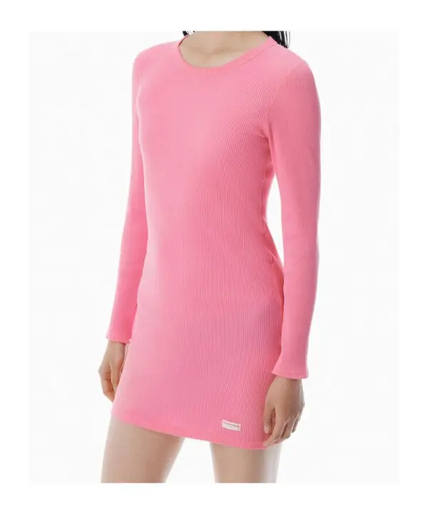 Alexander Wang Long-sleeve Crewneck Minidress