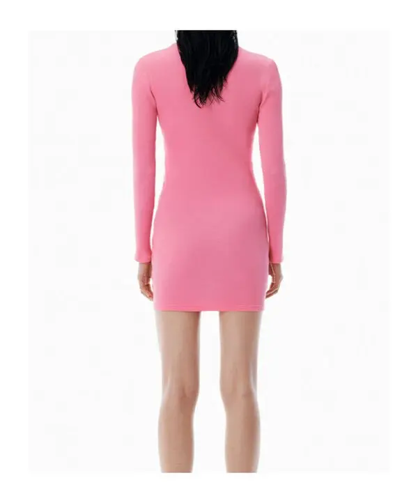 Alexander Wang Long-sleeve Crewneck Minidress