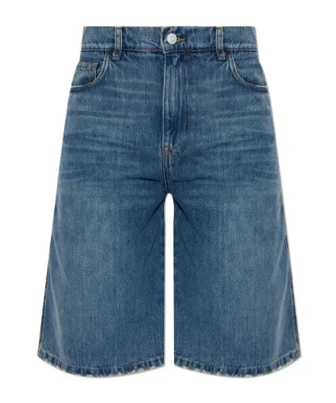 Coperni Belted Denim Shorts - Blue