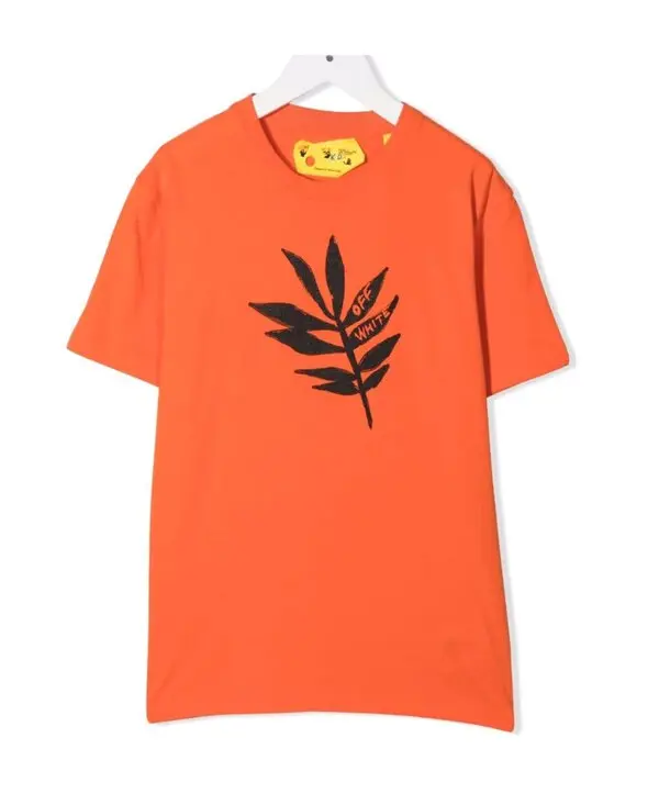 Off-White Leaf Motif" T-shirt