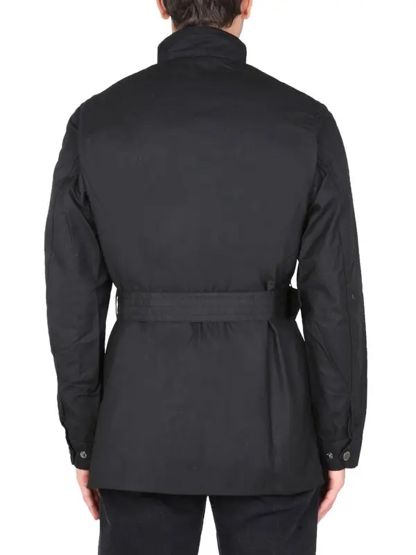 Barbour International Waxed Cotton Multi-pocket Belted Jacket