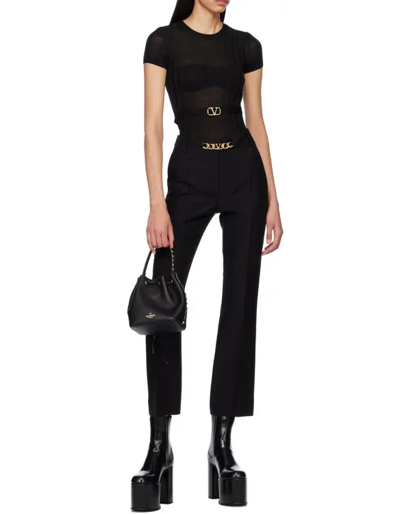 Valentino Garavani Rockstud Drawstring Bucket Bag - Black