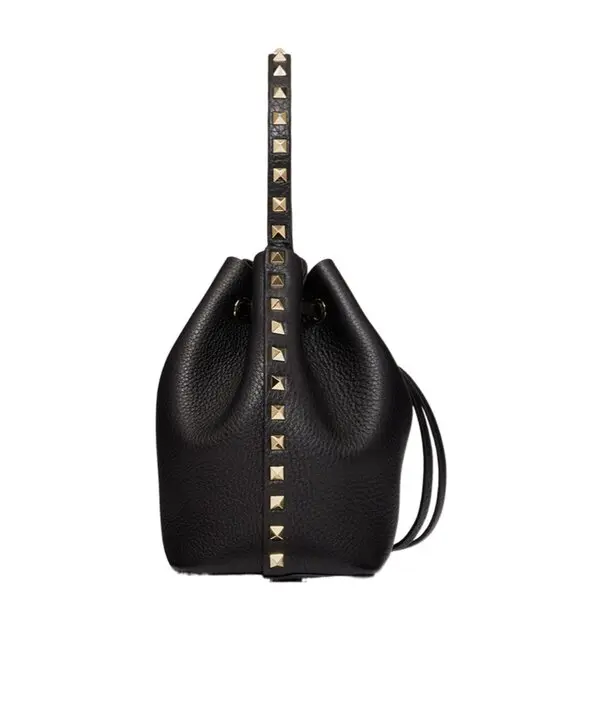 Valentino Garavani Rockstud Drawstring Bucket Bag - Black