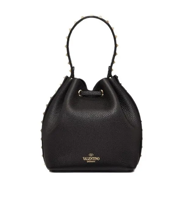 Valentino Garavani Rockstud Drawstring Bucket Bag - Black