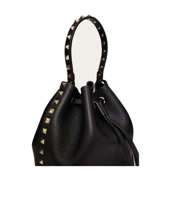 Valentino Garavani Rockstud Drawstring Bucket Bag - Black