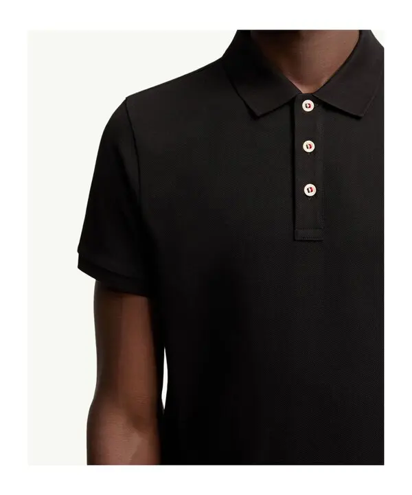 Moncler Logo Patch Short-sleeved Polo Shirt - Black