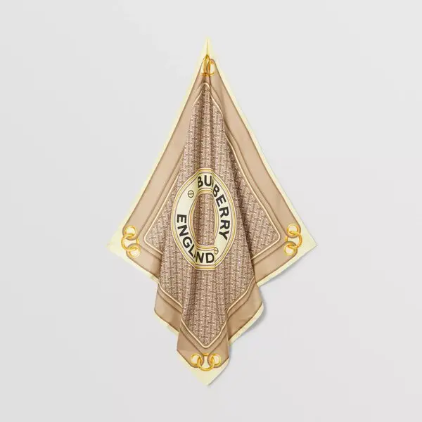 Burberry Montage-print Silk Scarf - Nude