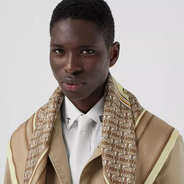 Burberry Montage-print Silk Scarf - Nude