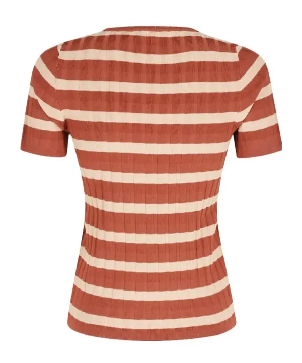 ROBERTO COLLINA Striped Fine Knit Sweater With Crew Neck And Short Sleeves