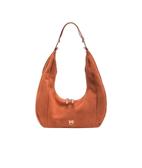 Pinko Suede Top Handle Shoulder Bag