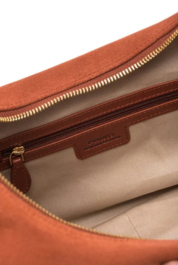 Pinko Suede Top Handle Shoulder Bag