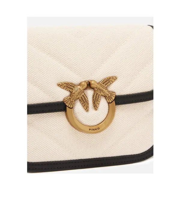 Pinko Quilted Crossbody Bag With Gold Tone Clasp