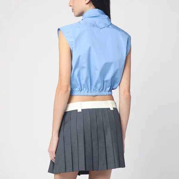 Miu Miu Sleeveless Logo Embroidered Shirt