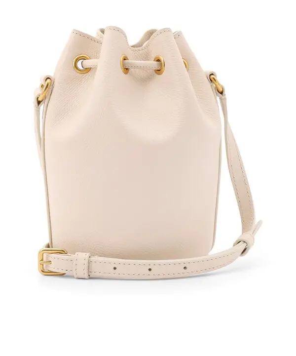 Valentino Garavani Vlogo Plaque Drawstring Bucket Bag