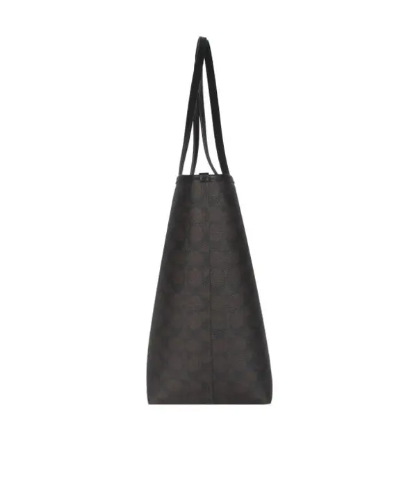 COACH Logo Printed Tote Bag - Black