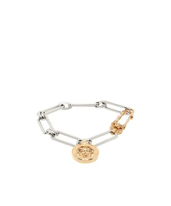Versace Engraved Medusa Charm Bracelet - Yellow
