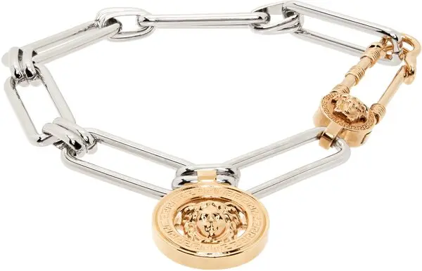 Versace Engraved Medusa Charm Bracelet