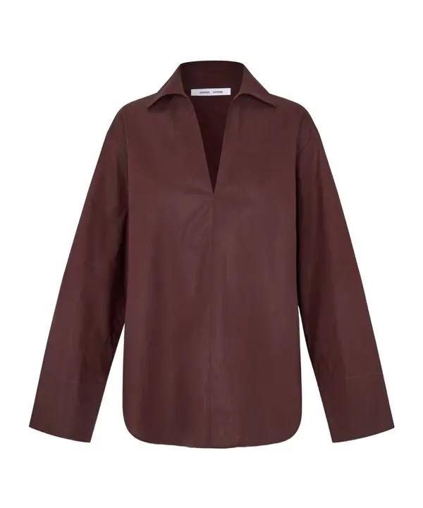SAMSOE SAMSOE Samsøe Samsøe Sasully V-neck Blouse - Fudge