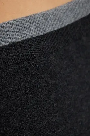 ROTATE BY BIRGER CHRISTENSEN Cotton Mini Skirt With Contrast Ribbing