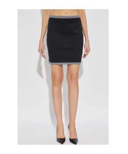 ROTATE BY BIRGER CHRISTENSEN Cotton Mini Skirt With Contrast Ribbing