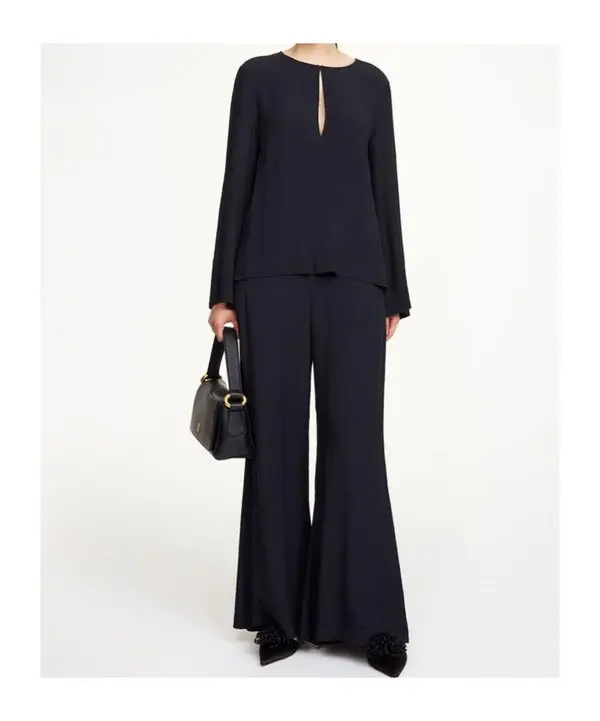 BY MALENE BIRGER Luce Elasticated-waist Wide-leg Trousers - Black