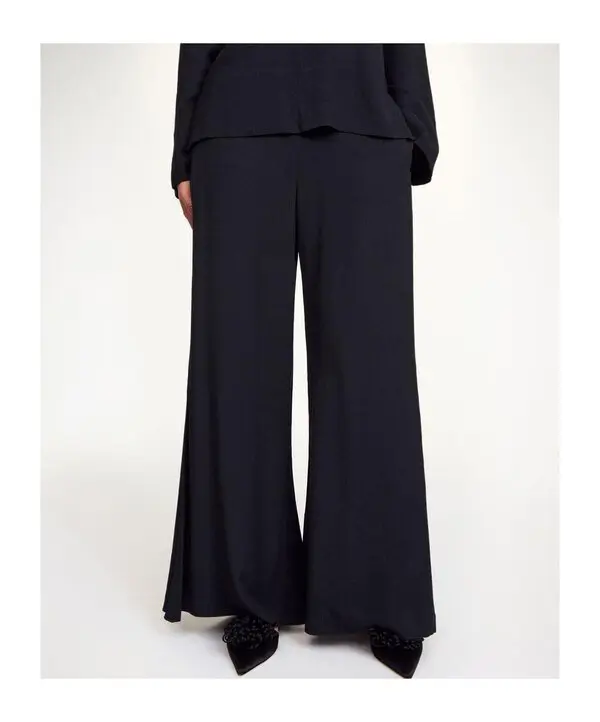 BY MALENE BIRGER Luce Elasticated-waist Wide-leg Trousers - Black