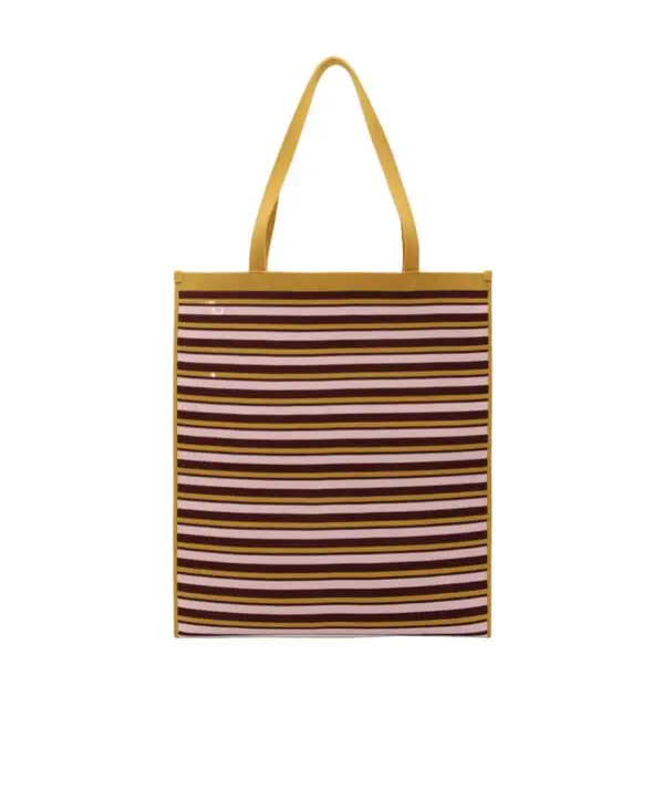 Marni Striped Logo Patch Tote Bag