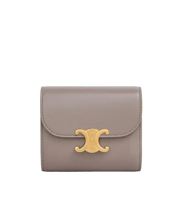 Celine Small Flap Wallet Triomphe In Shiny Calfskin