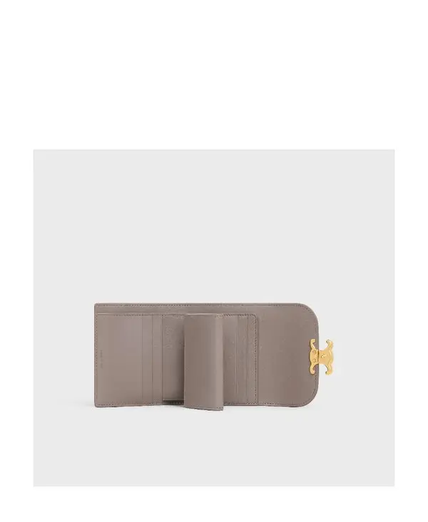 Celine Small Flap Wallet Triomphe In Shiny Calfskin
