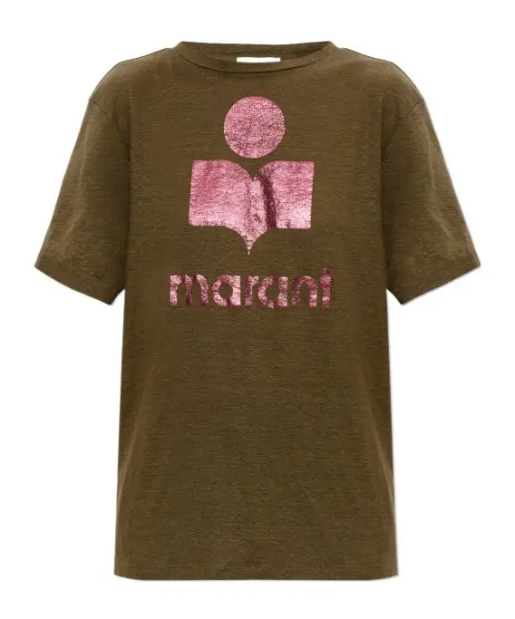 Isabel Marant Étoile Zewel Logo Printed Crewneck T-shirt - Brown