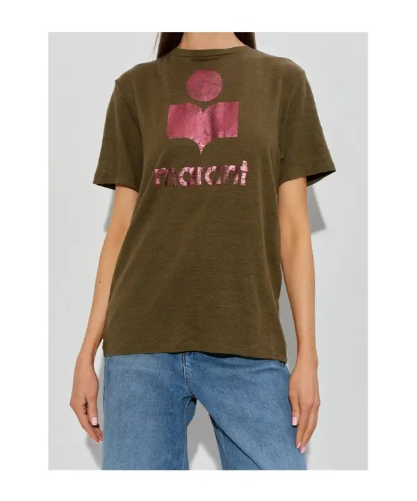 Isabel Marant Étoile Zewel Logo Printed Crewneck T-shirt - Brown
