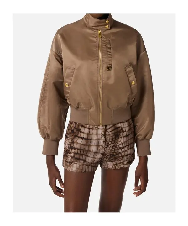 Elisabetta Franchi High Collar Bomber Jacket
