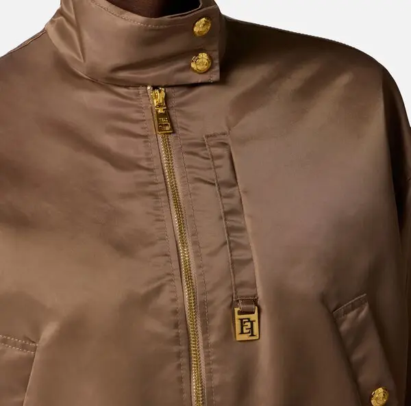 Elisabetta Franchi High Collar Bomber Jacket