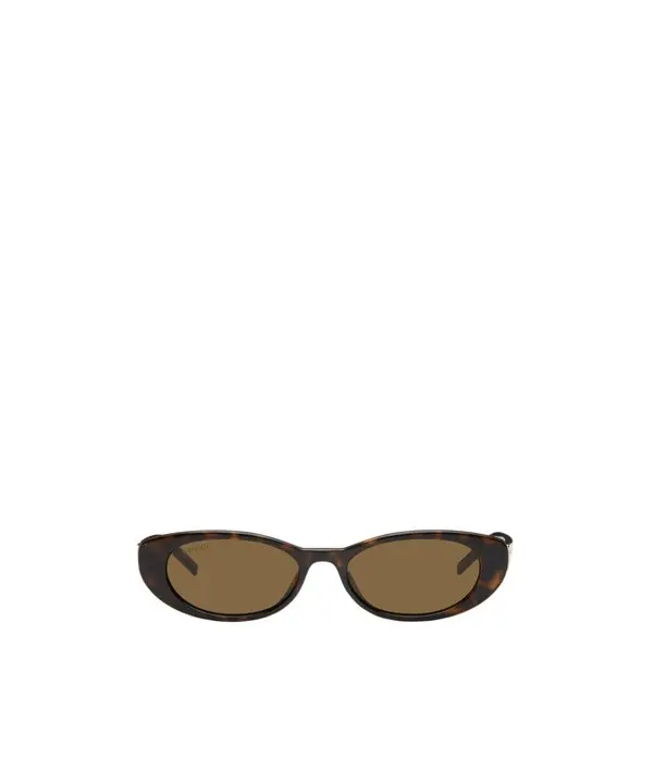 Gucci Oval Logo Detail Sunglasses - Tortoiseshell