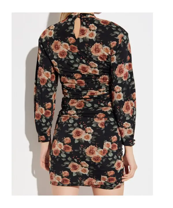 IRO PARIS Long Sleeve Floral Ruched Top