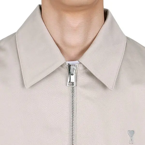 Ami Zip-up Heart Logo Jacket - Gray
