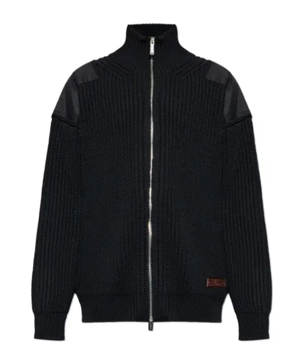Dsquared2 Logo Patch Zipped Knit Cardigan