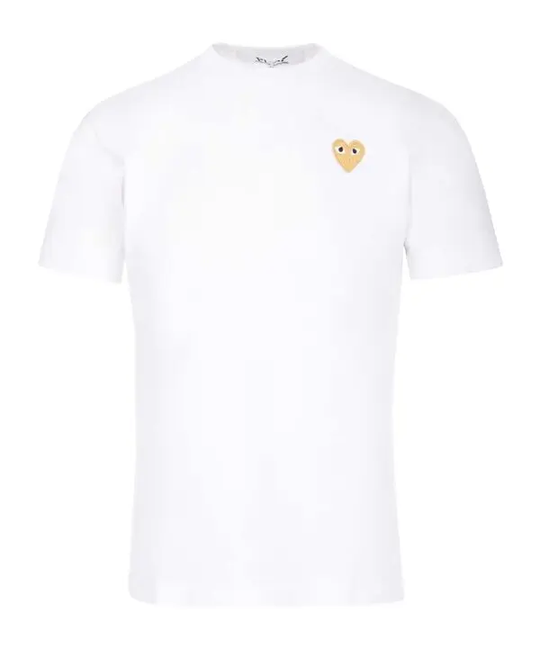 Play Comme Des Garcon Comme Des Garçons Play Logo Embroidered Crewneck T-shirt - White