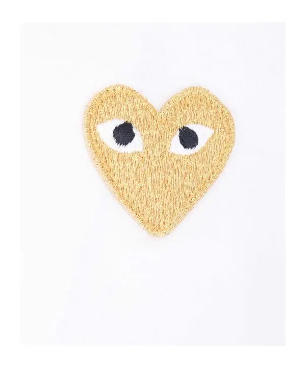 Play Comme Des Garcon Comme Des Garçons Play Logo Embroidered Crewneck T-shirt - White