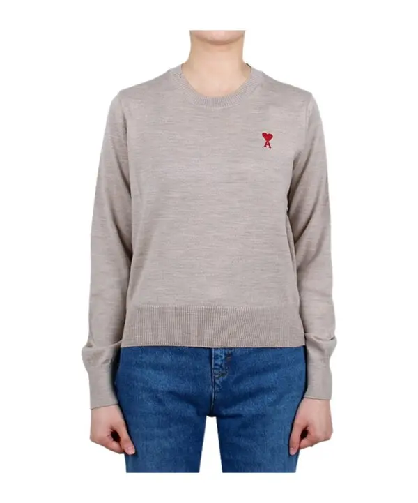 Ami Embroidered Heart Logo Sweater