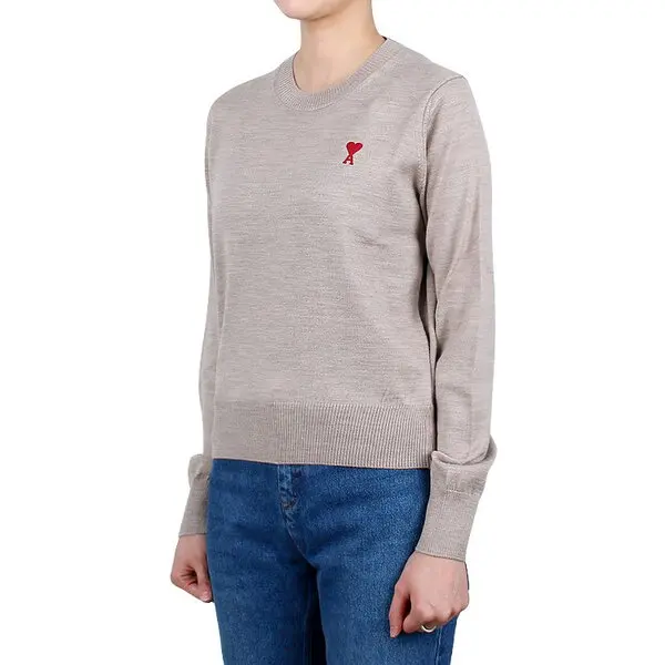 Ami Embroidered Heart Logo Sweater