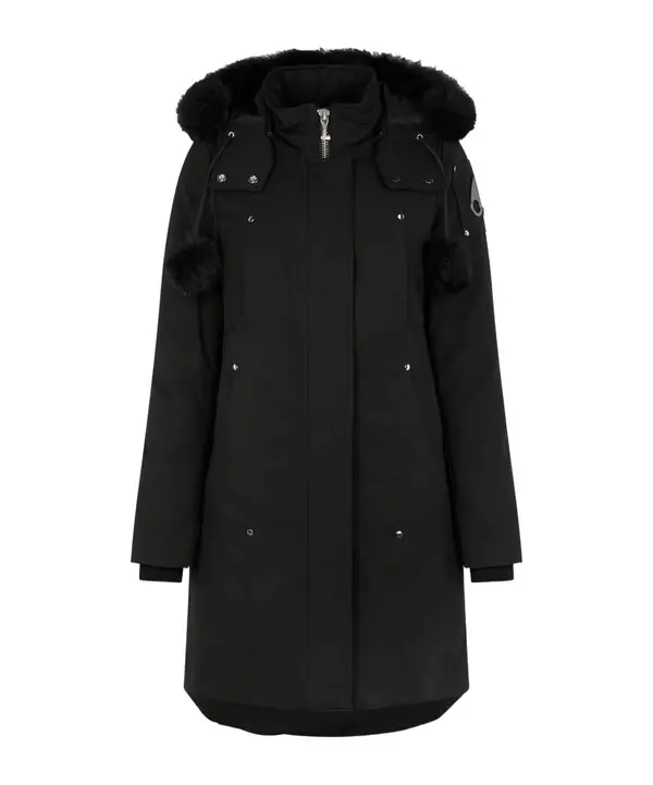 Moose Knuckles Logo Plaque Hooded Down Parka - Black