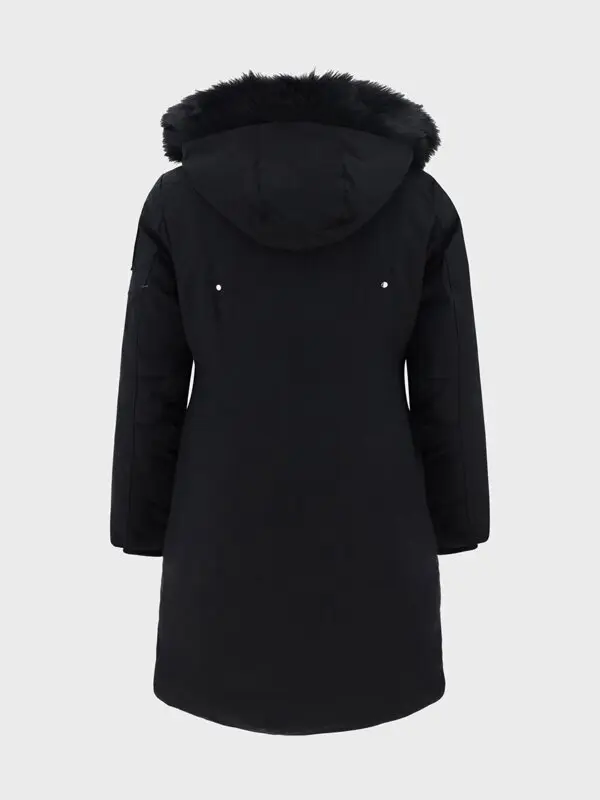 Moose Knuckles Logo Plaque Hooded Down Parka - Black