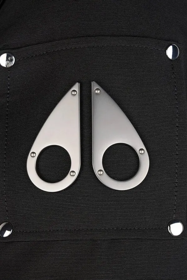 Moose Knuckles Logo Plaque Hooded Down Parka - Black